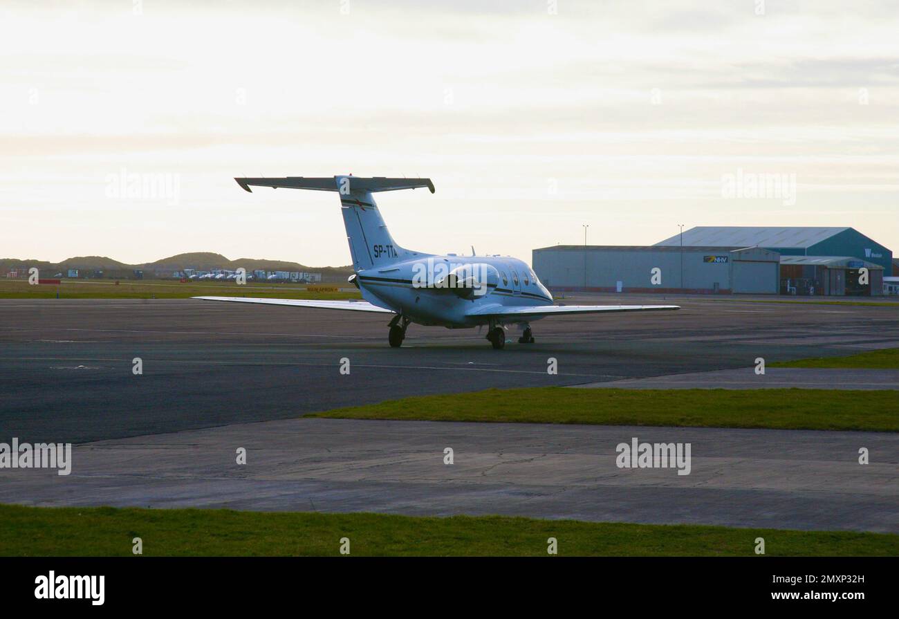 A Raytheon Hawker 400XP Smart Jet at Blackpool Airport in Lancashire ...