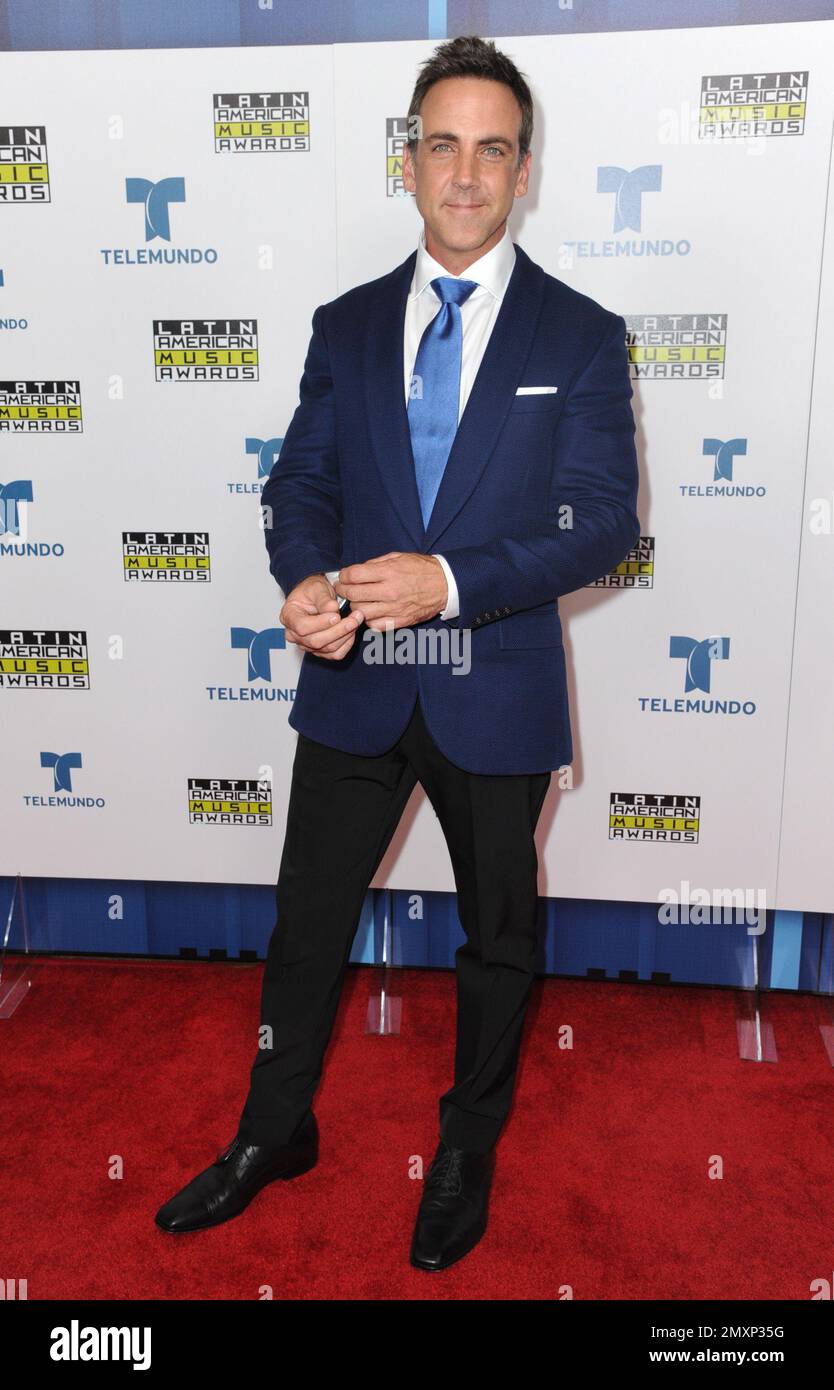 Carlos Ponce poses backstage at the Latin American Music Awards at the ...