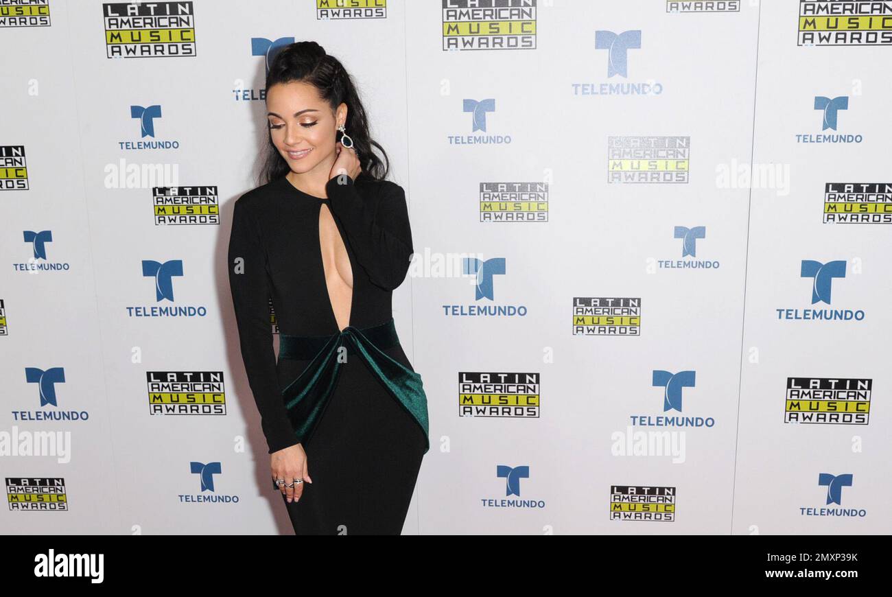 Sharlene Taule poses backstage at the Latin American Music Awards at ...