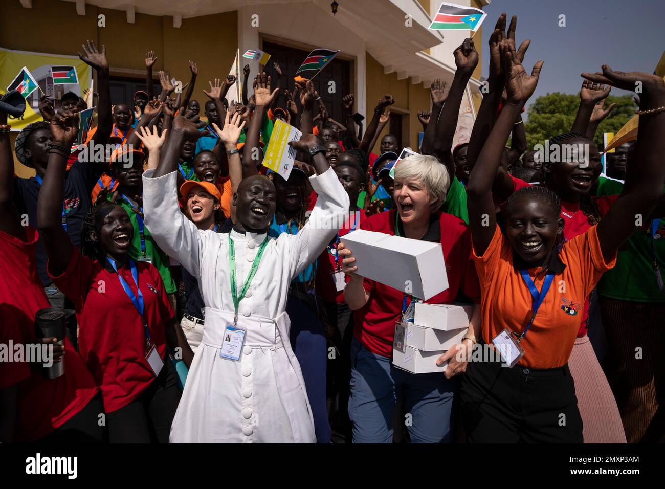 A group of the Catholic faithful from the town of Rumbek, who had ...