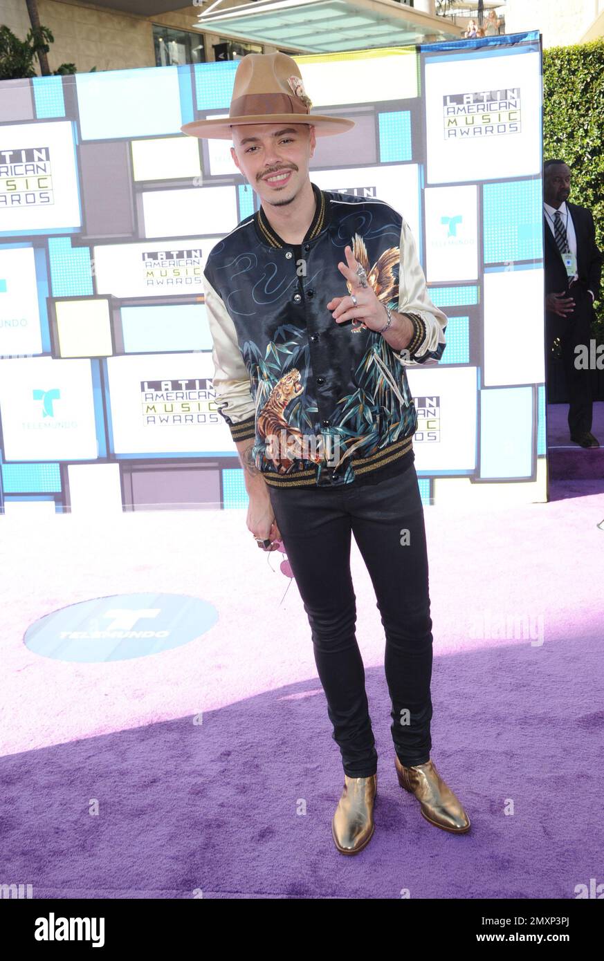 Jesse Huerta of Jesse & Joy arrive at the Latin American Music Awards ...