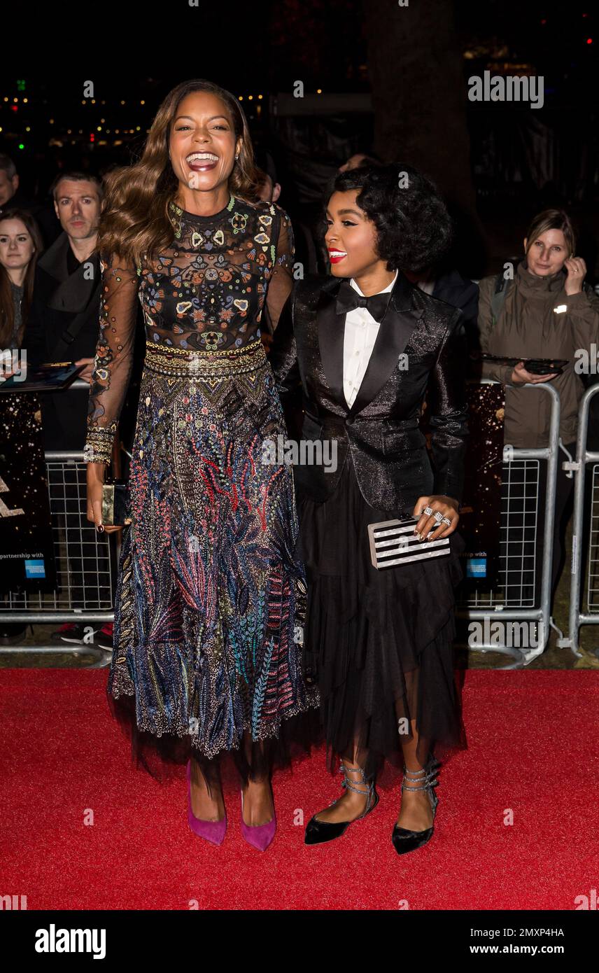 Actresses Naomie Harris, left, and Janelle Monae pose for photographers ...
