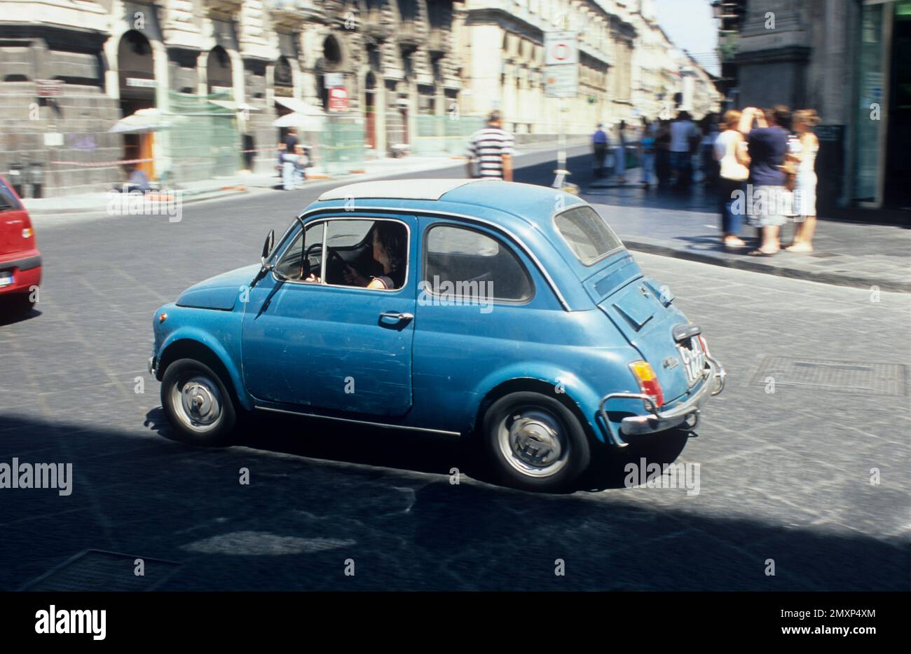 Italy, Sicily, Catania, Fiat 500, one of Italy's classic cars Stock ...