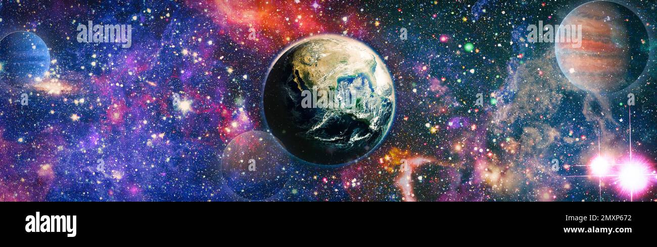 Beautiful Earth planet i science fiction wallpaper with endless deep ...