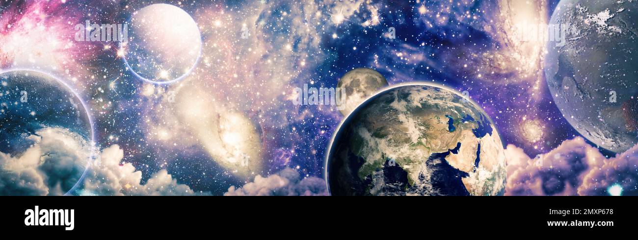 Beautiful Earth planet i science fiction wallpaper with endless deep ...