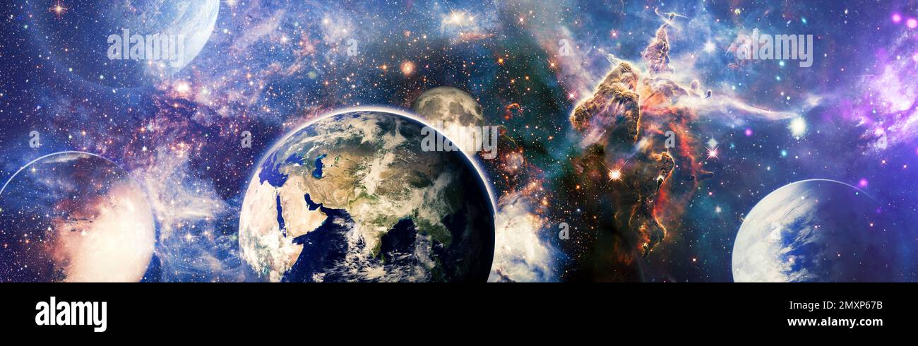 Beautiful Earth planet i science fiction wallpaper with endless deep ...