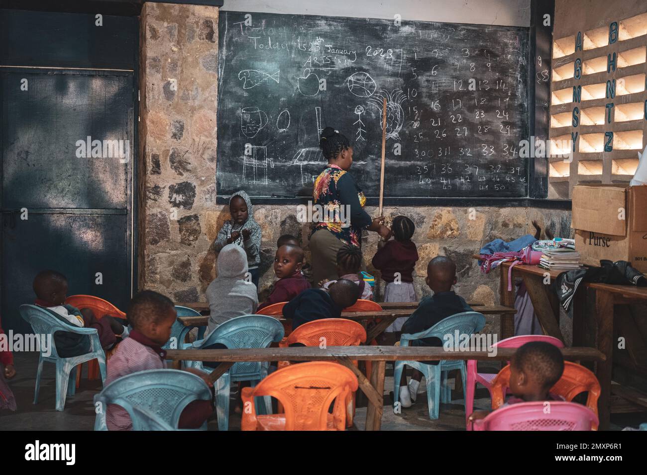 Children in preschool. Rural school in Tanzania, Africa Stock Photo - Alamy