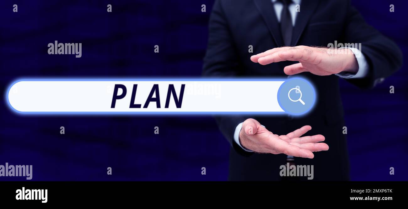 Hand writing sign Plan. Word Written on Start of a detailed proposal of ...