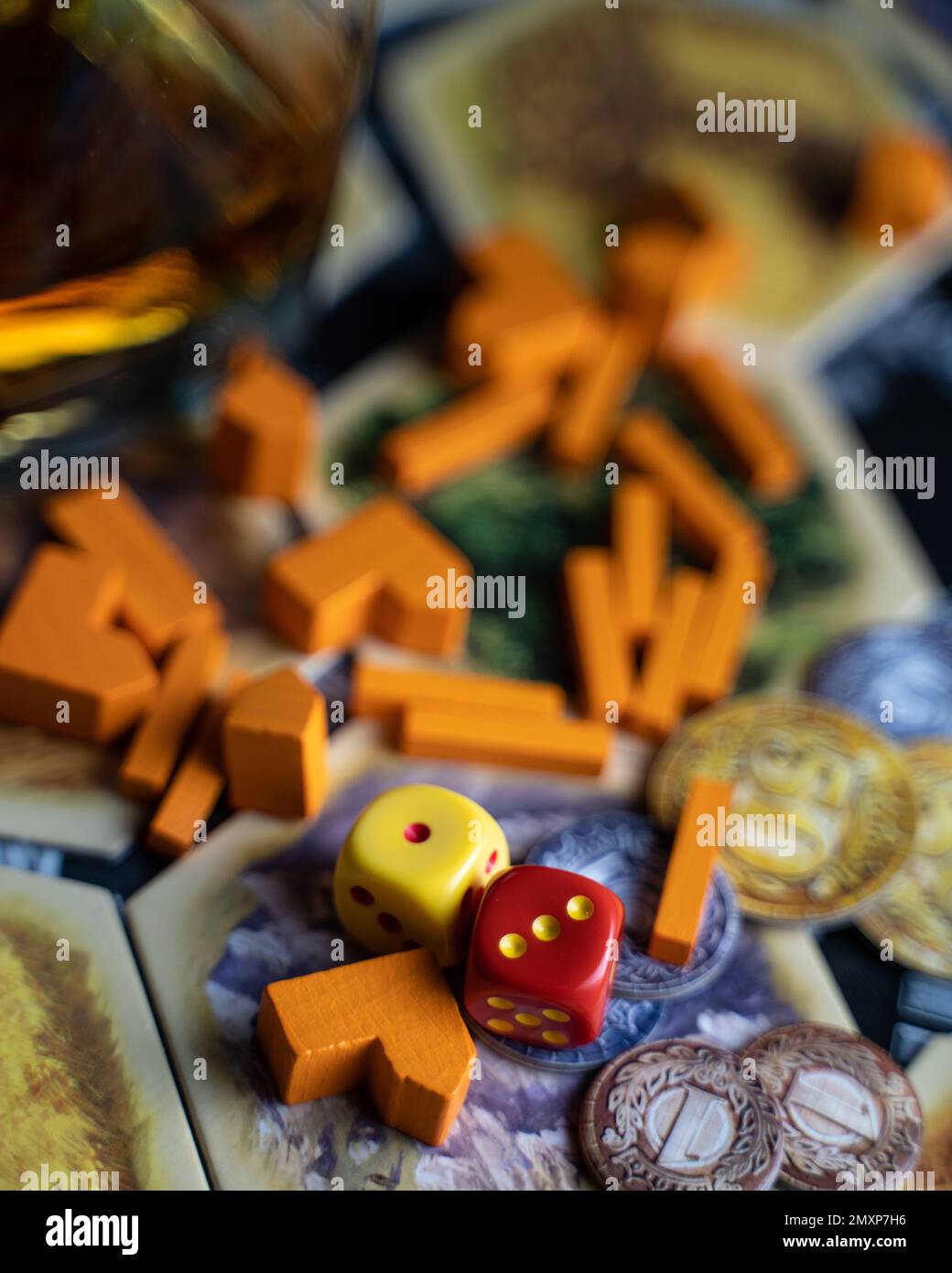 A vertical shot of a board game on the blurry background Stock Photo ...