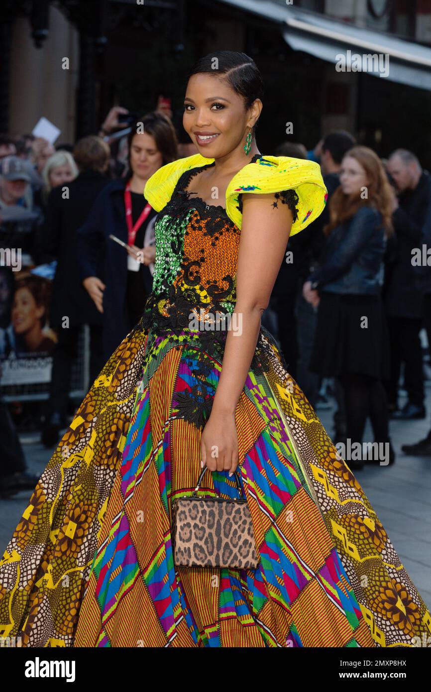 Actor Terry Pheto poses for photographers on arrival at the premiere of ...