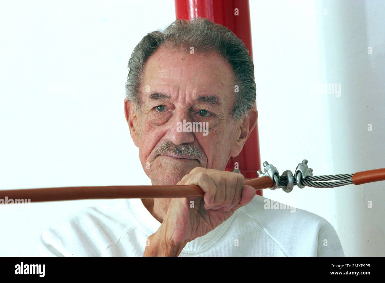 In this March 23, 2005 photo, Mexican actor Mario Almada stands ...