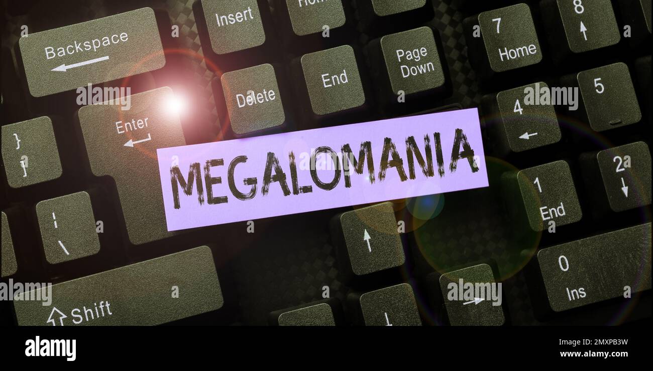 Text showing inspiration Megalomania. Concept meaning mental illness ...