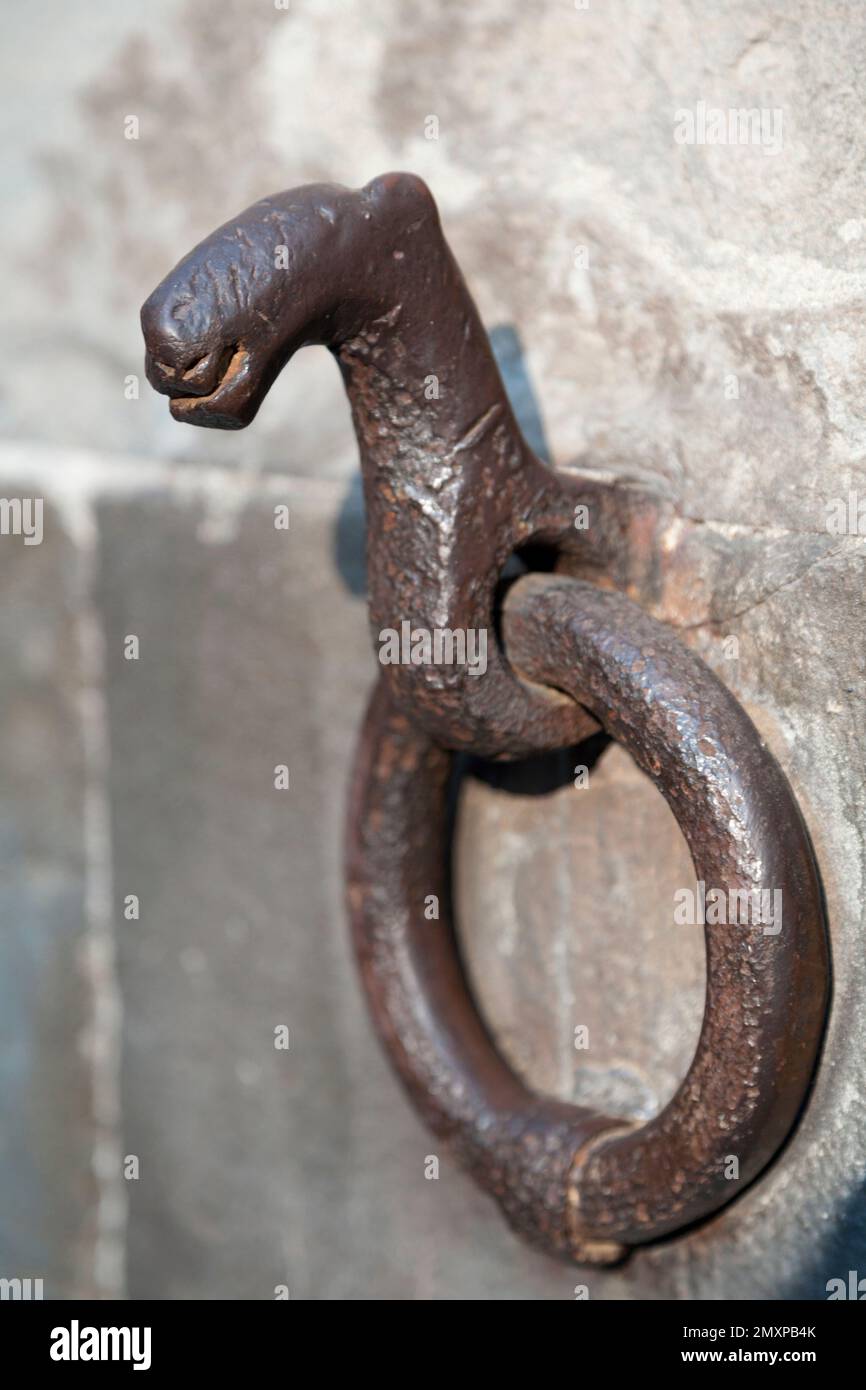 Italy, Bergamo, old wrought iron ring Stock Photo - Alamy