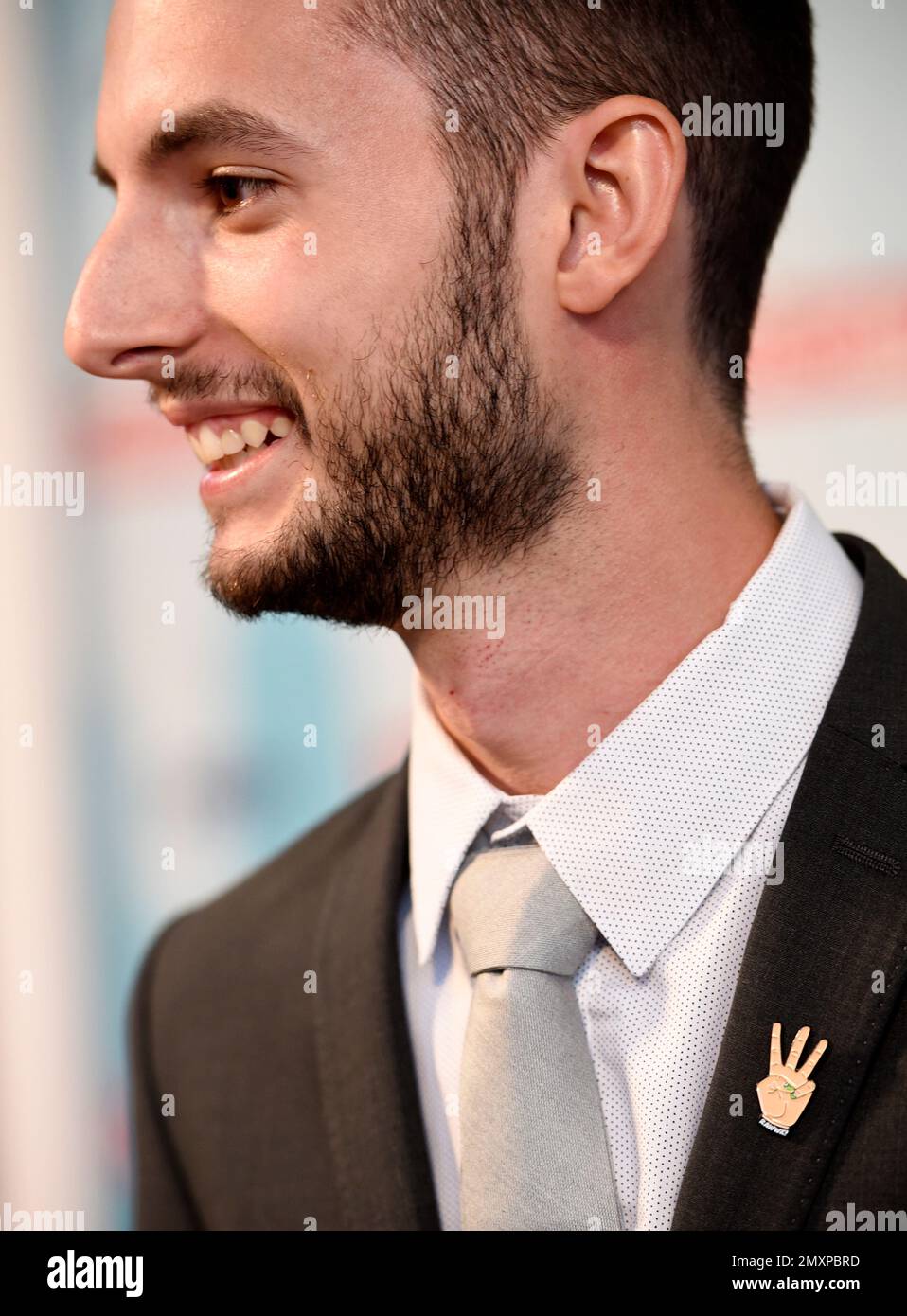 Wesley Elder, a cast member in "The Matchbreaker," wears a pin ...