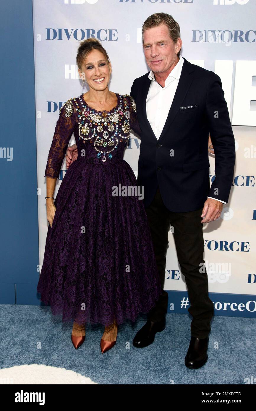Sarah Jessica Parker, left, and Thomas Haden Church, right, attend the ...