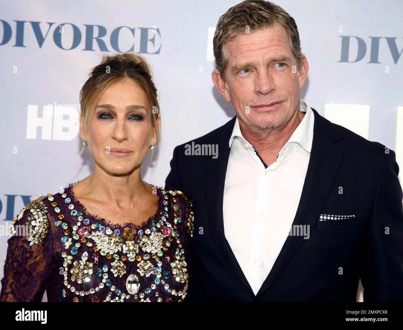Sarah Jessica Parker, left, and Thomas Haden Church, right, attend the ...
