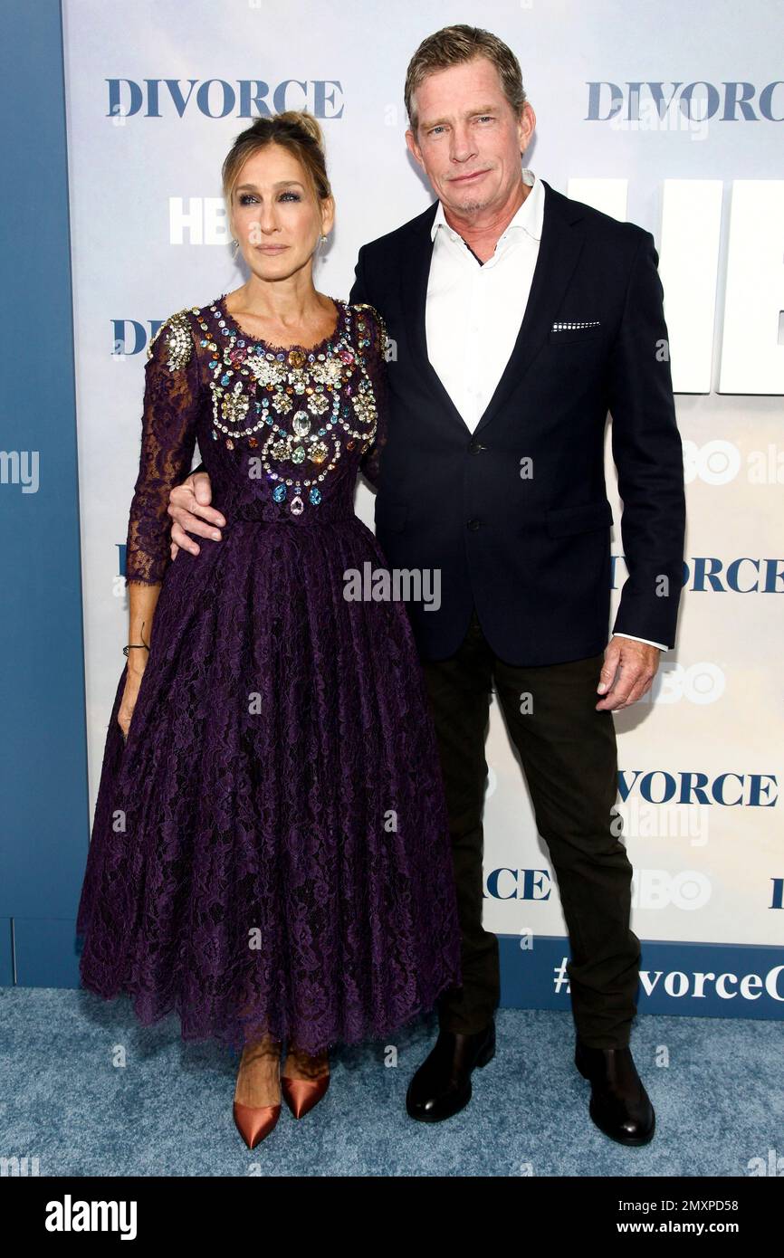 Sarah Jessica Parker, left, and Thomas Haden Church attend the premiere ...