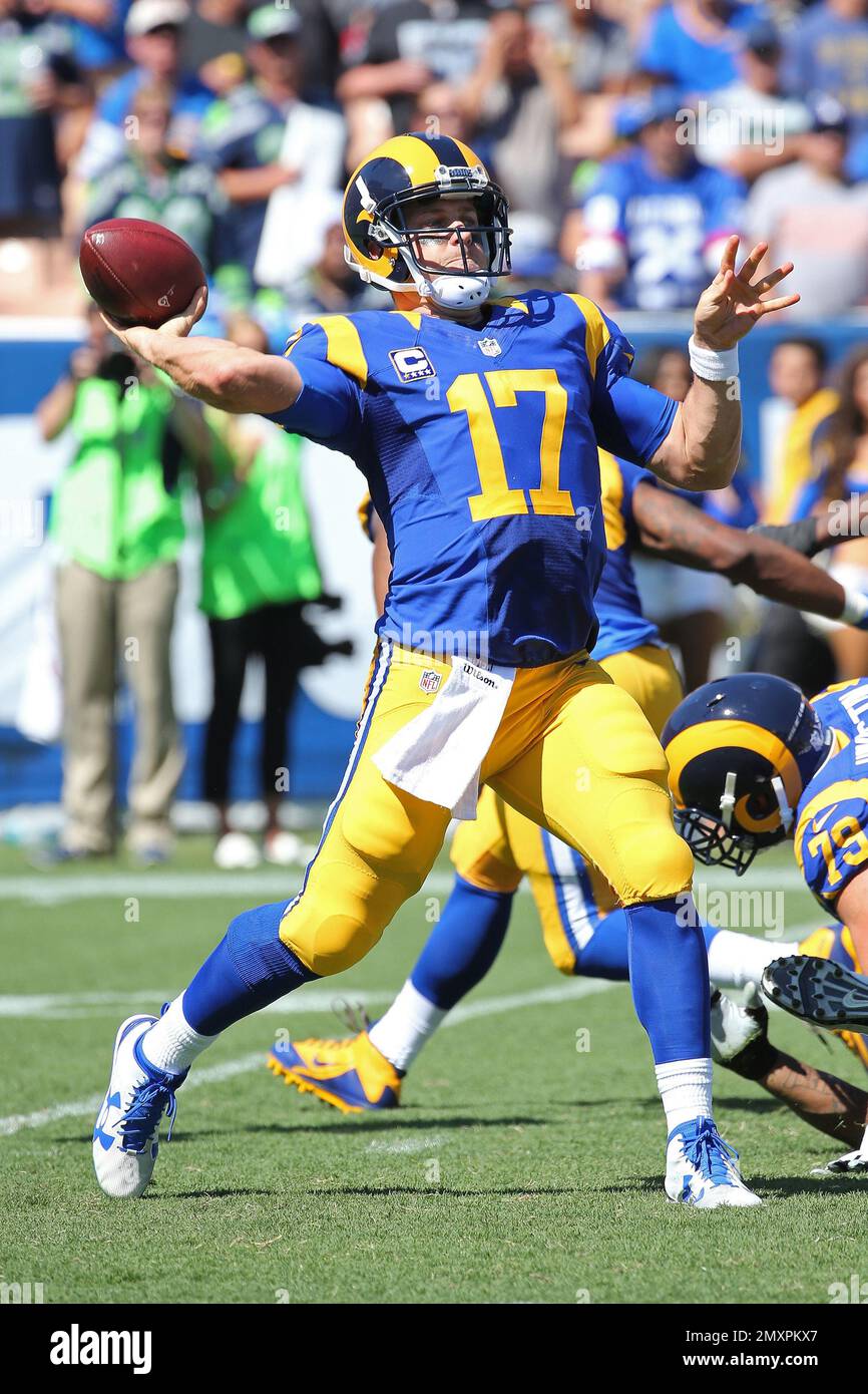Los Angeles Rams quarterback Case Keenum #17 during an NFL game between ...