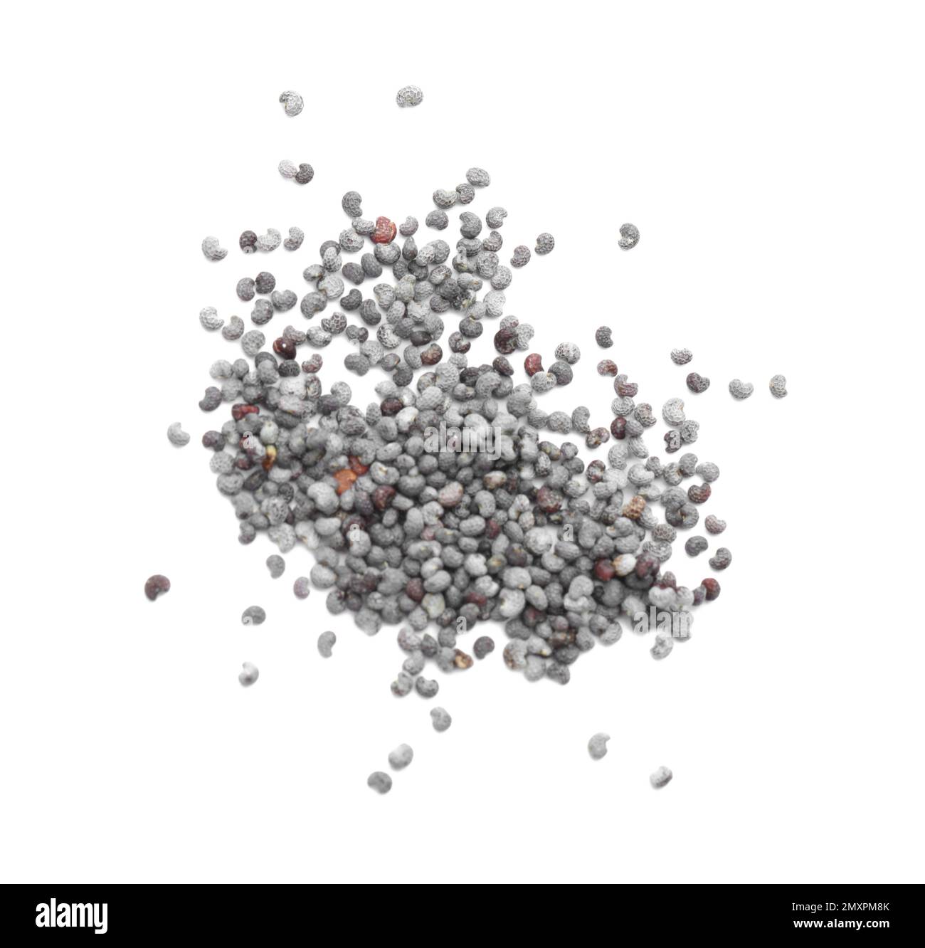 Pile of poppy seeds on white background Stock Photo - Alamy