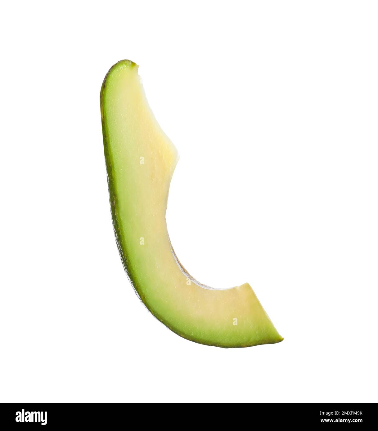 Slice of ripe avocado isolated on white Stock Photo - Alamy