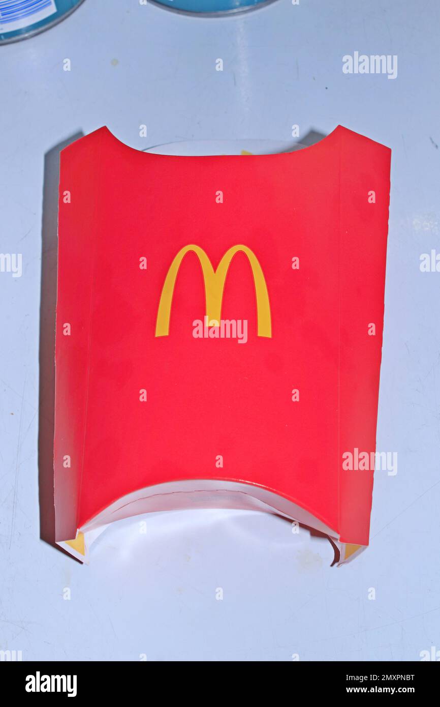 McDonalds French Fry boxes shot closeup Stock Photo - Alamy