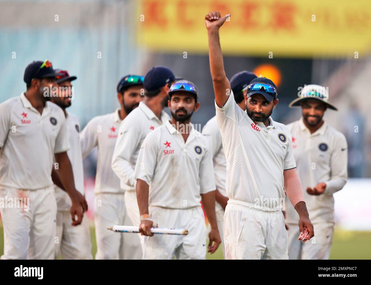 Indian cricketers acknowledge cheer from the crowd as India wins ...