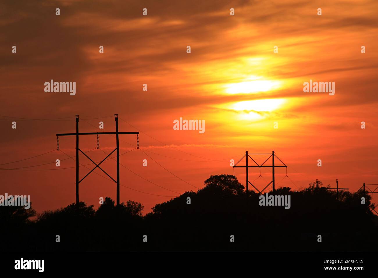 Power lines landscape hi-res stock photography and images - Alamy