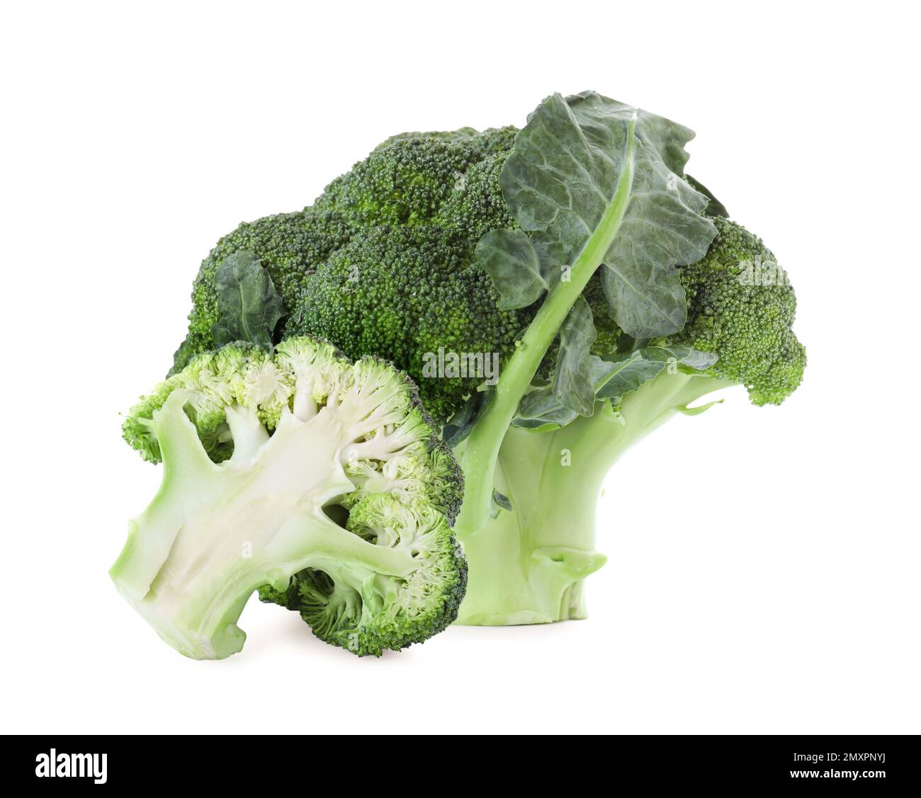 Fresh green broccoli isolated on white. Organic food Stock Photo - Alamy
