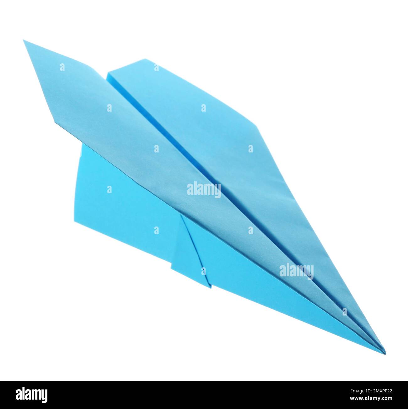 Handmade light blue paper plane isolated on white Stock Photo - Alamy