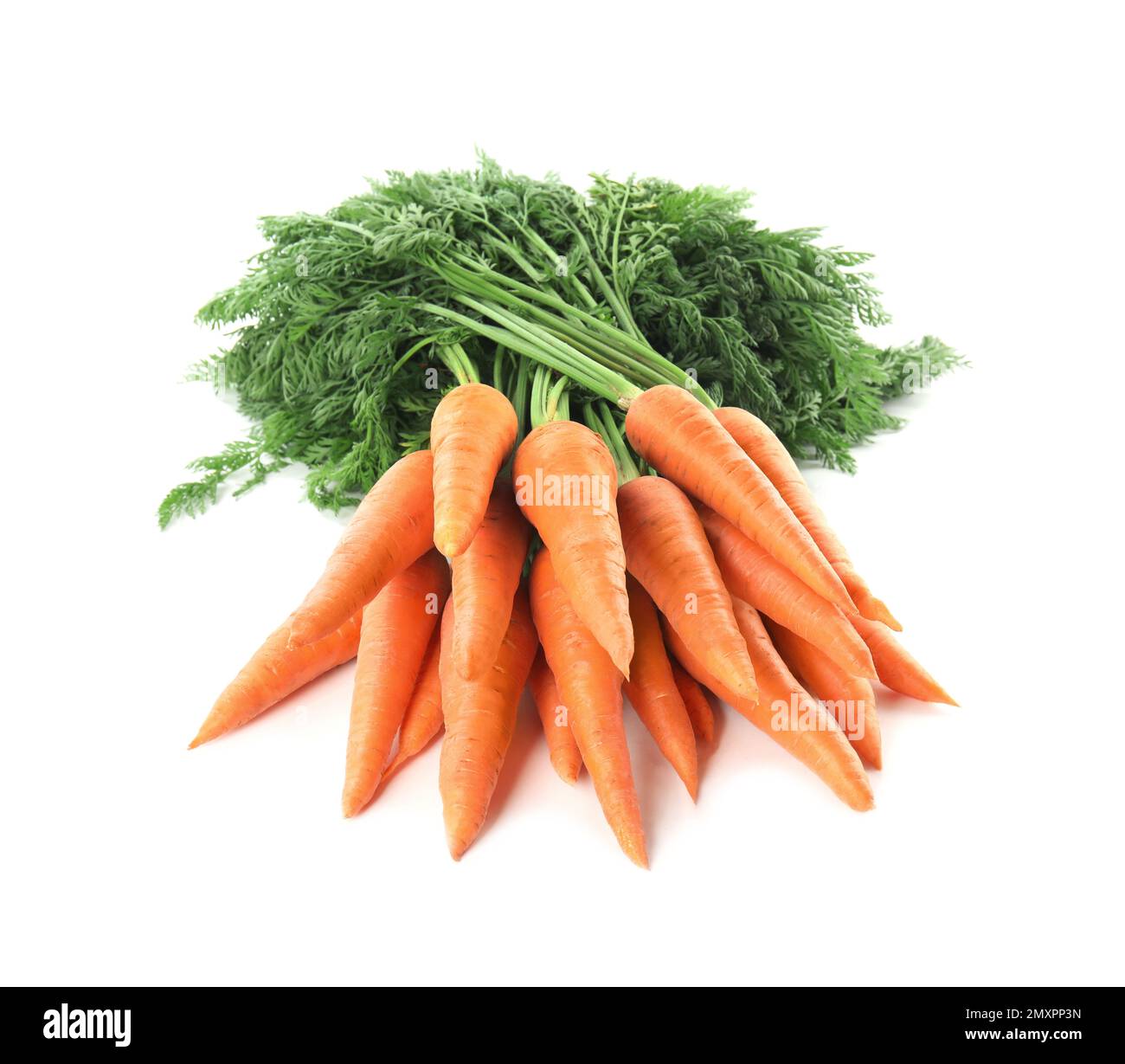 Bunch of fresh ripe carrots isolated on white Stock Photo - Alamy