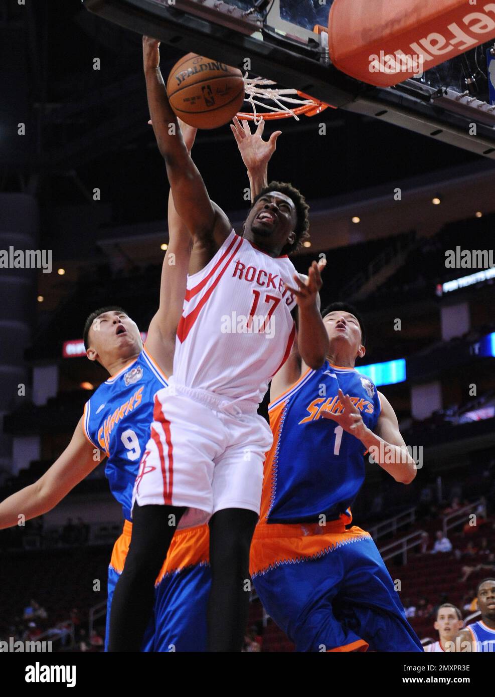 The Houston Rockets Isaiah Taylor (17) shoots against the Shanghai ...