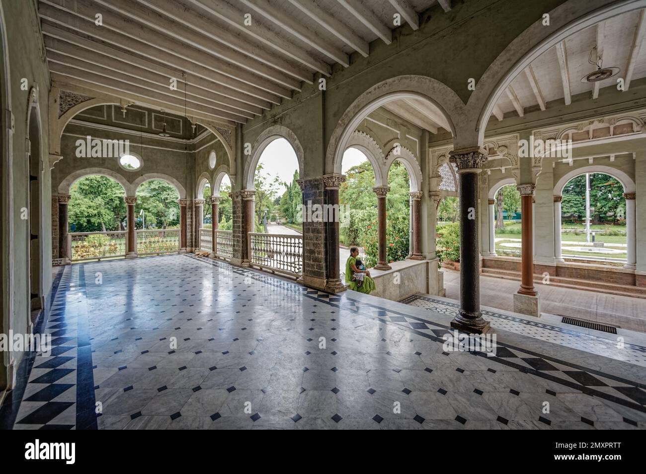 06 15 2007 Arches in foyer and portico overlooking garden and main ...