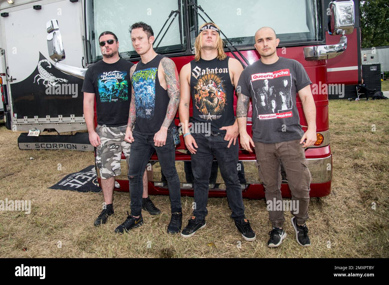 Corey Beaulieu, from left, Matt Heafy, Paul Wandtke, and Paolo ...