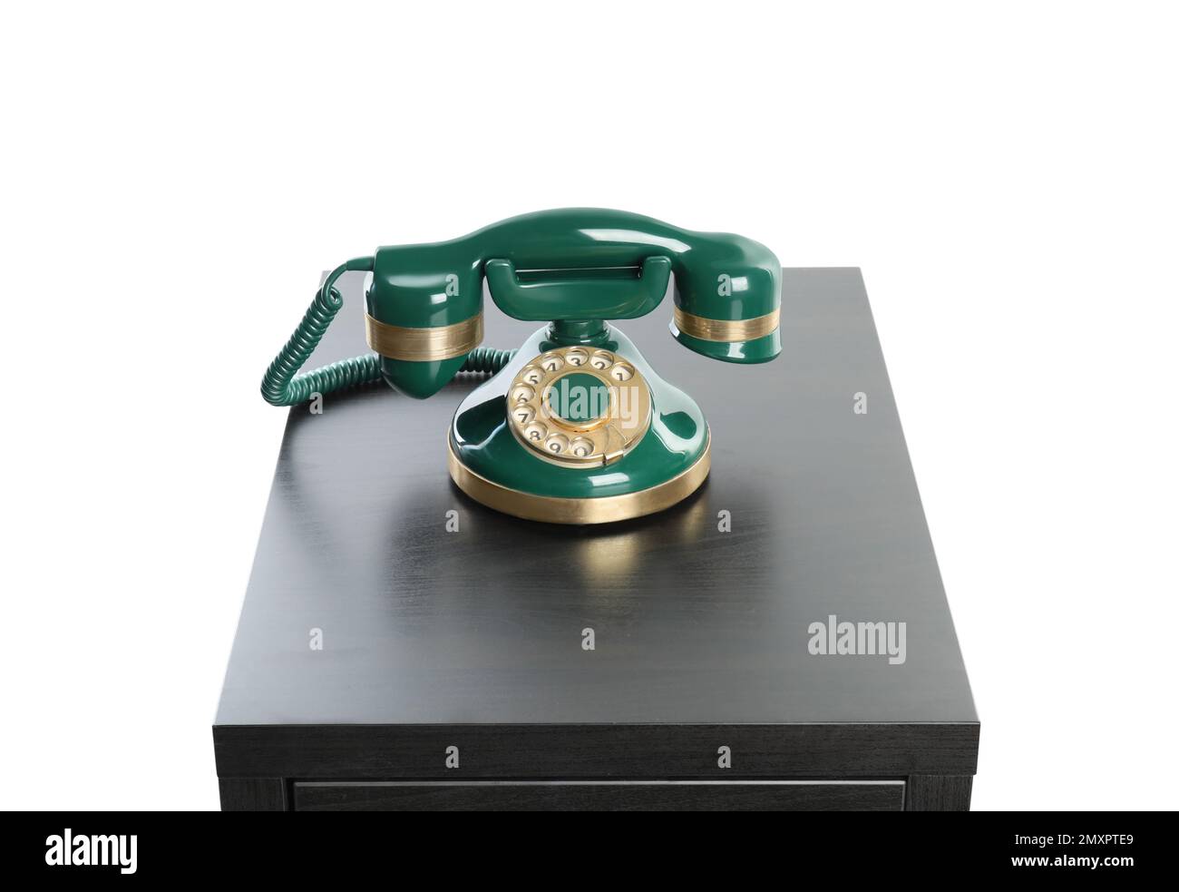 White vintage corded phone hi-res stock photography and images - Alamy