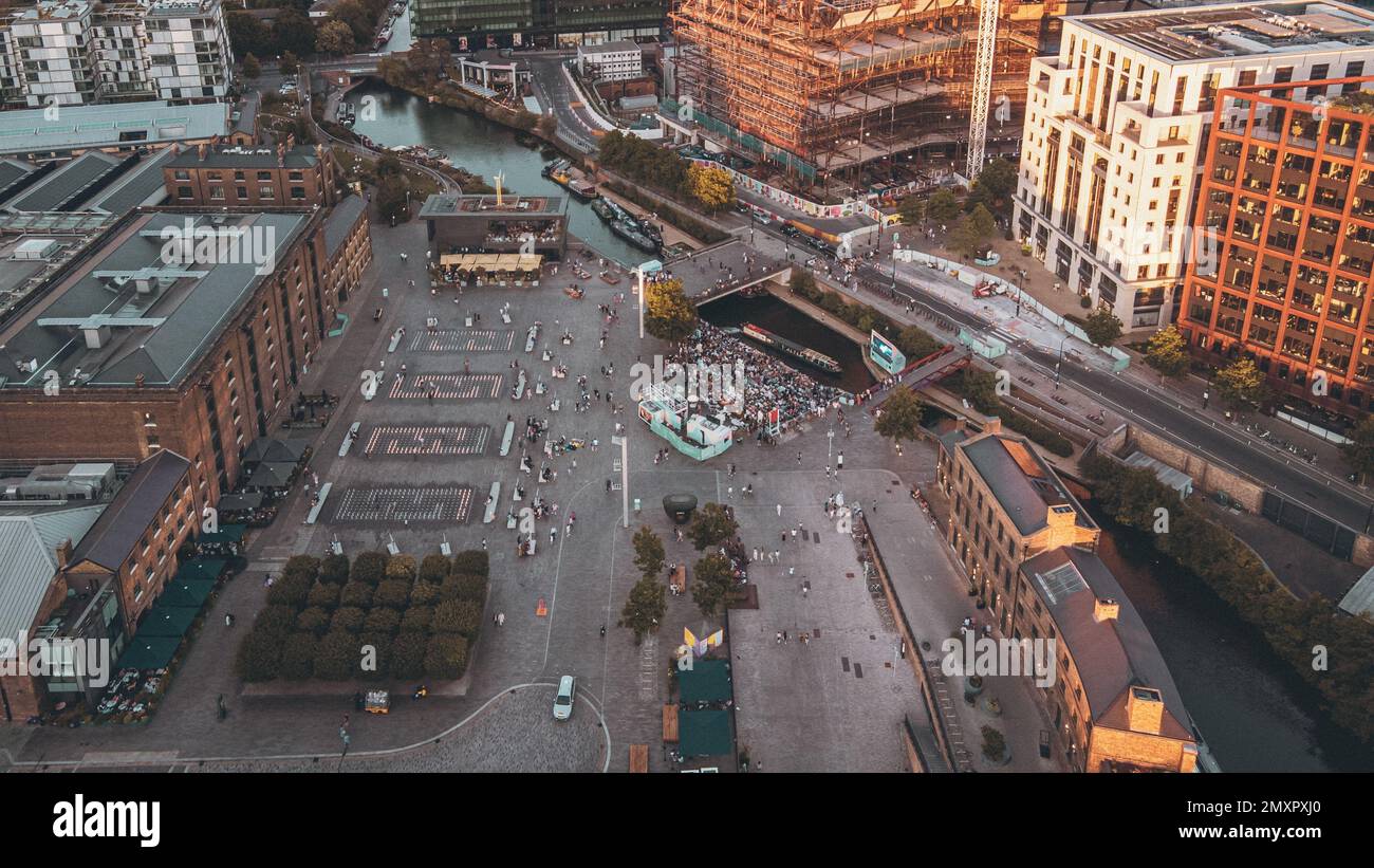 An aerial view of Granary Square in London, UK Stock Photo - Alamy