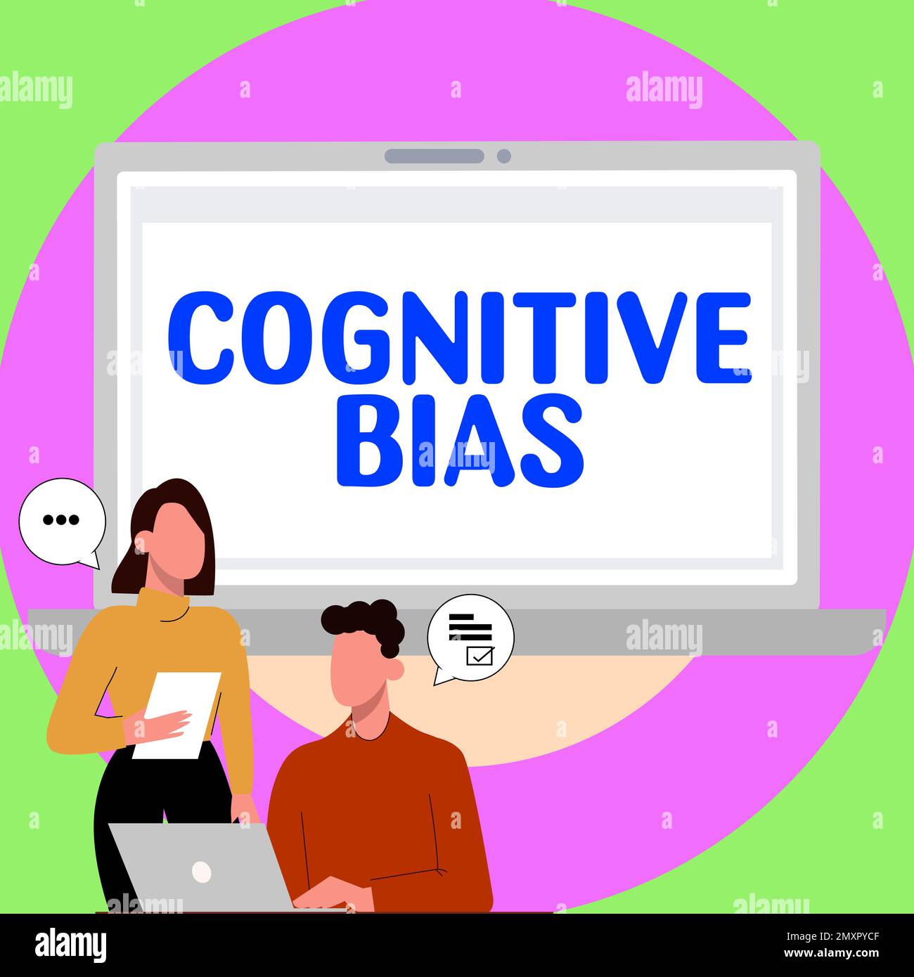 Sign displaying Cognitive Bias, Word Written on Psychological treatment ...