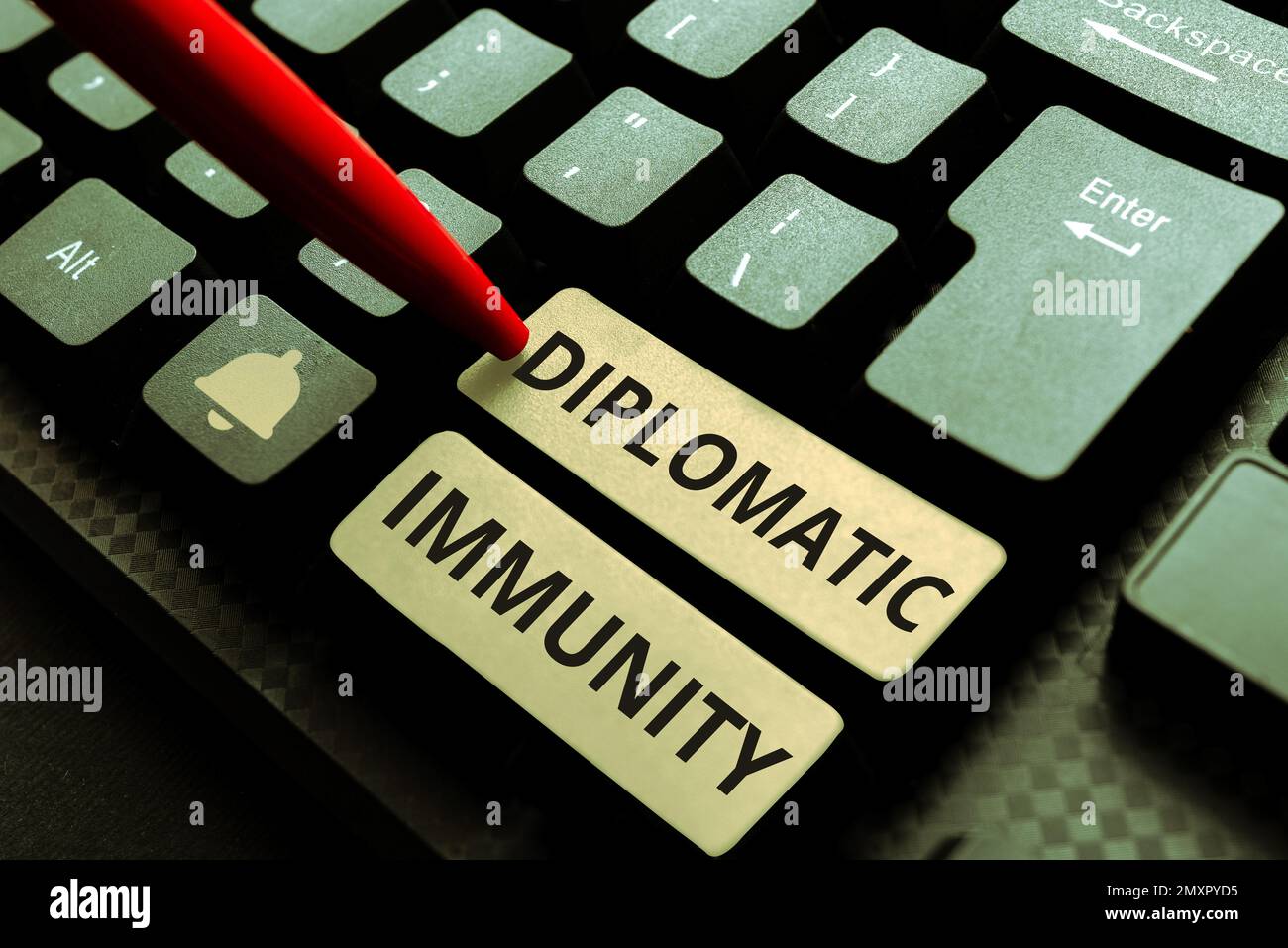 Inspiration showing sign Diplomatic Immunity, Concept meaning law that ...