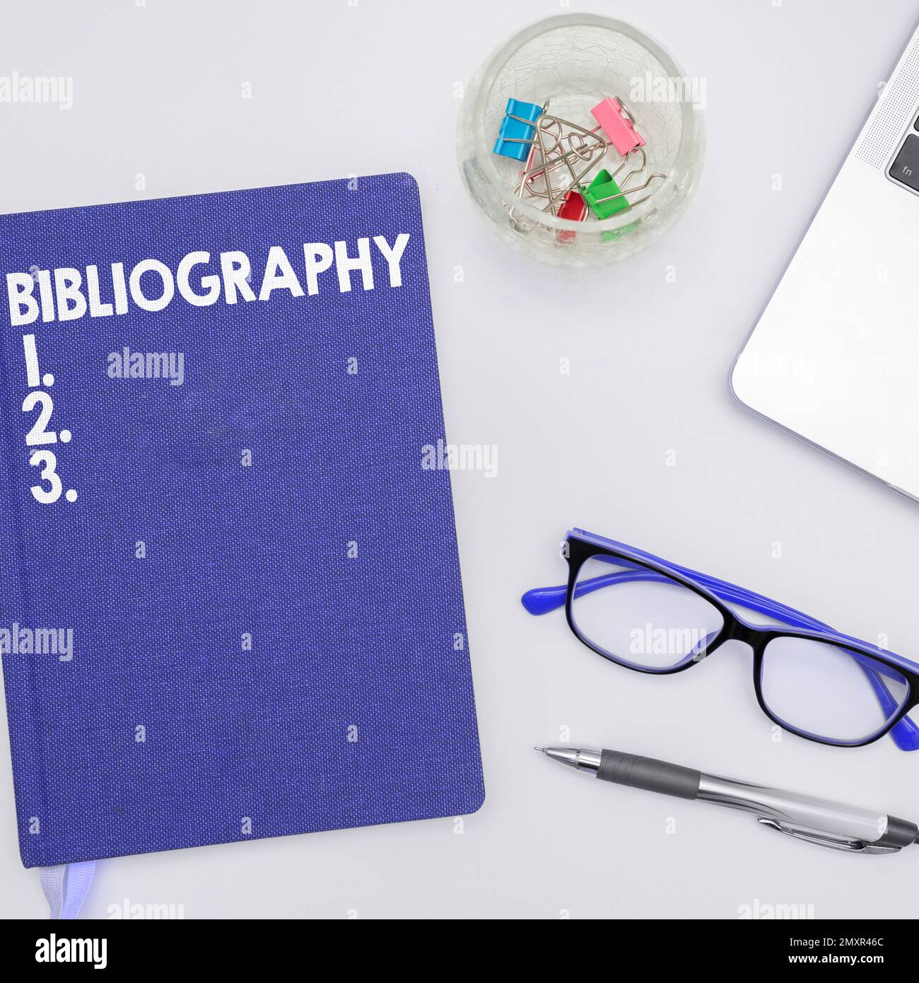 Writing displaying text Bibliography. Word Written on a list of ...