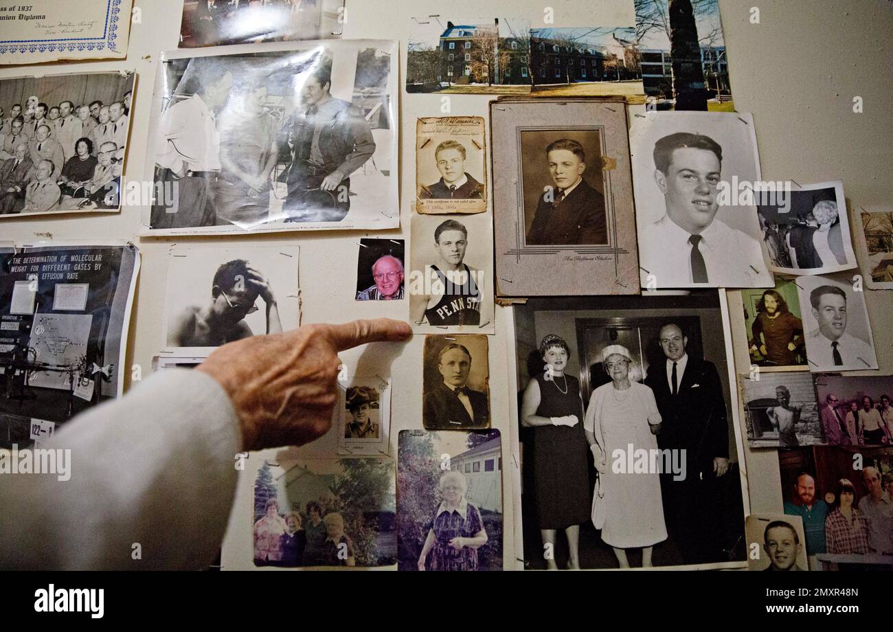 Memorabilia decorates a wall in the home of Frank Gleason, 96, a ...