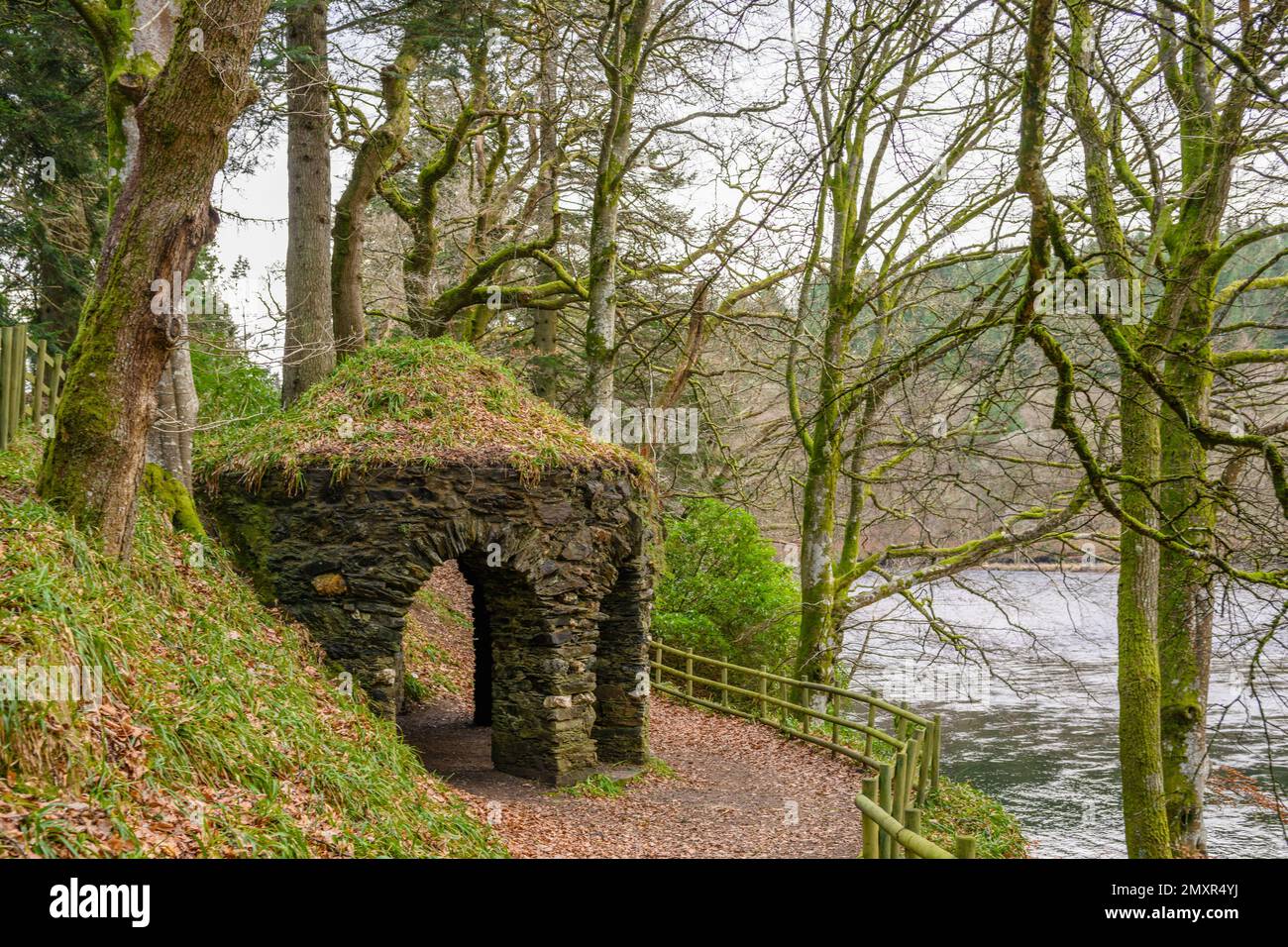 A view of The West Grotto, Dunkeld House by the footpath on the north ...