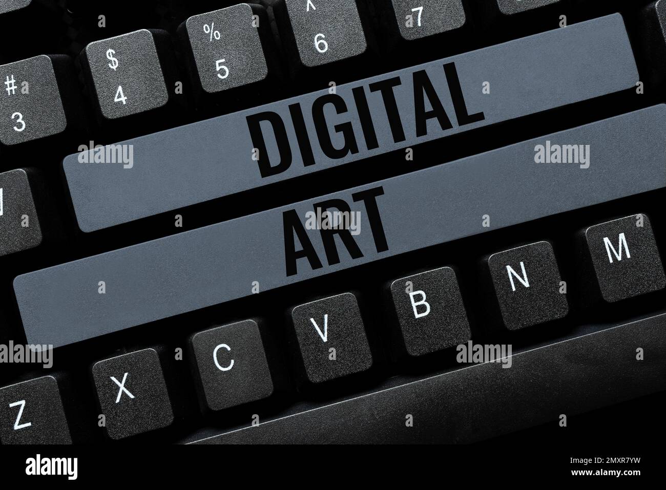 Text caption presenting Digital Art. Business concept use of skill and ...