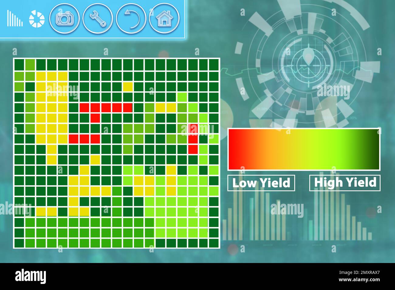 Smart farming. Drone control application, screen saver Stock Photo - Alamy