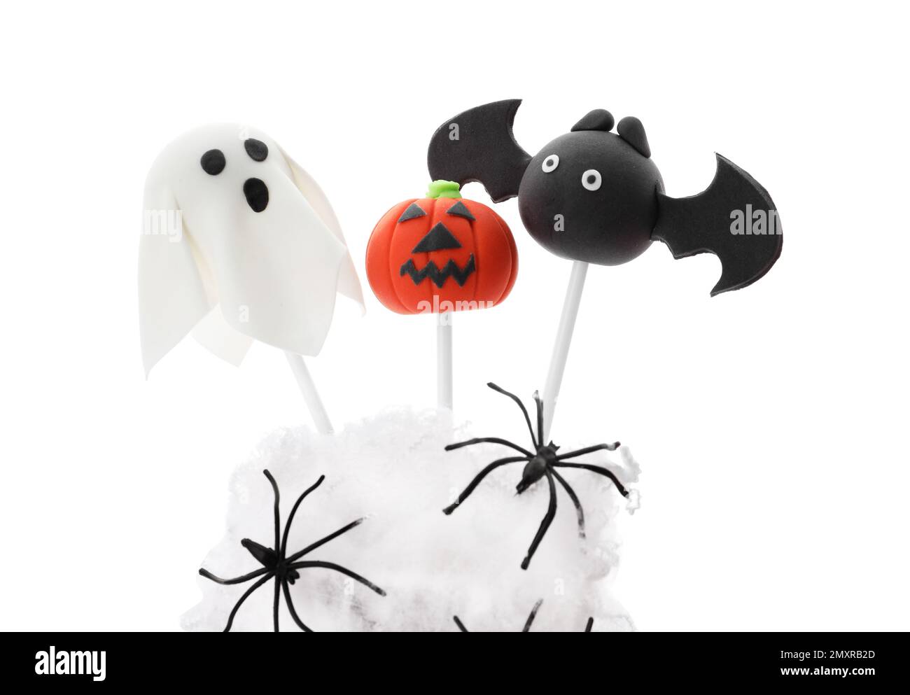 Delicious Halloween themed cake pops on white background Stock Photo ...