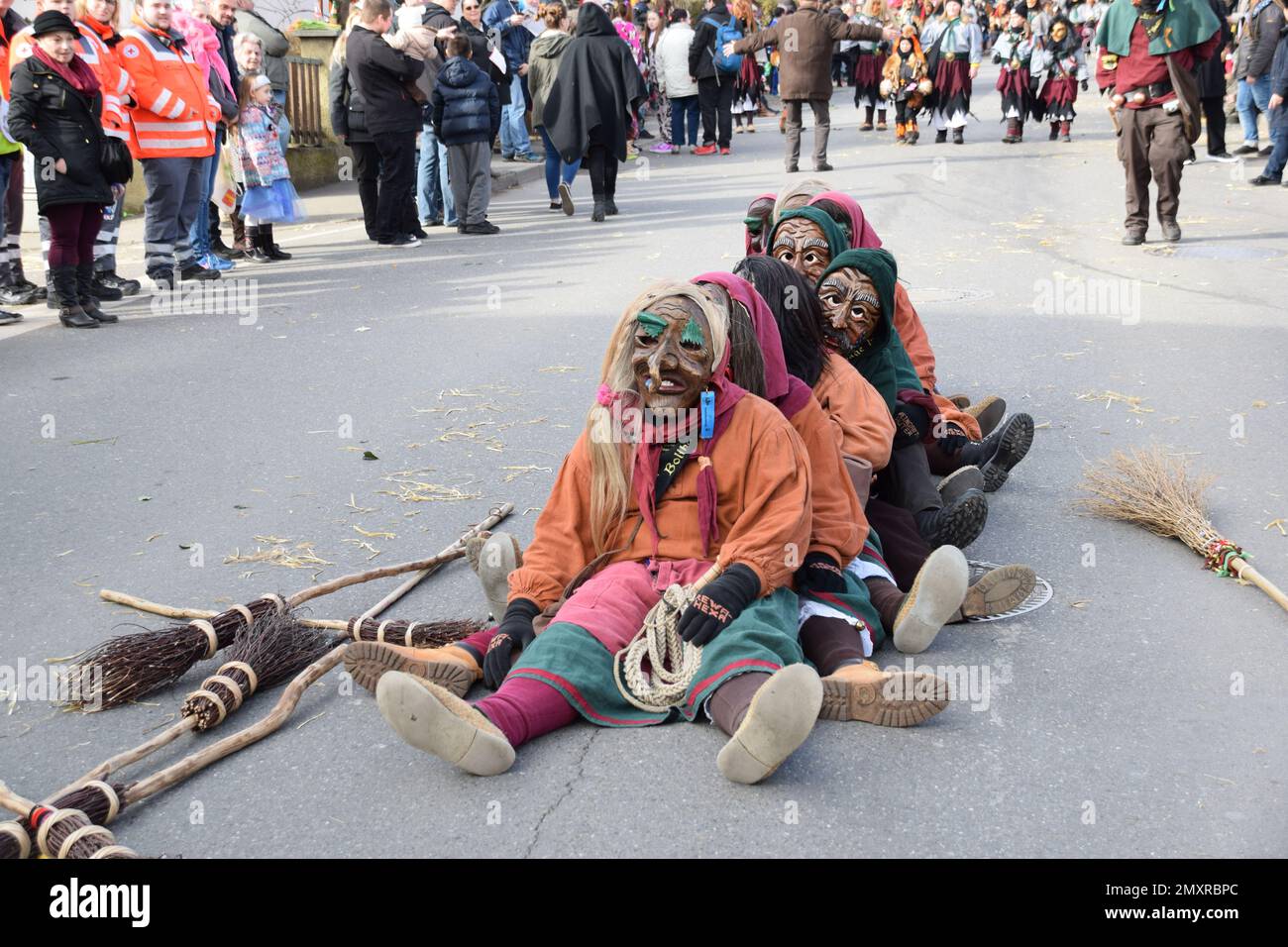 The people dressed in unique costumes for the Fasnet Carnival Parade in ...