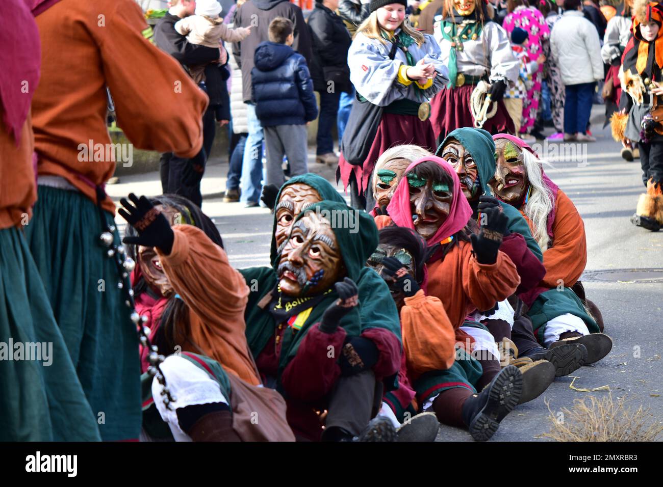 The people dressed in unique costumes for the Fasnet Carnival Parade in ...