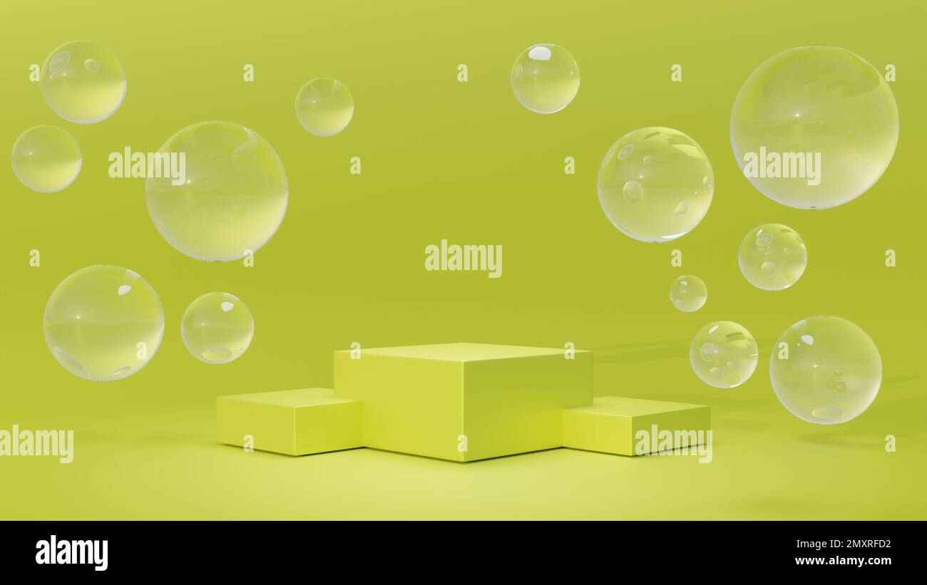 Yellow products display 3d background podium scene with shape geometric ...