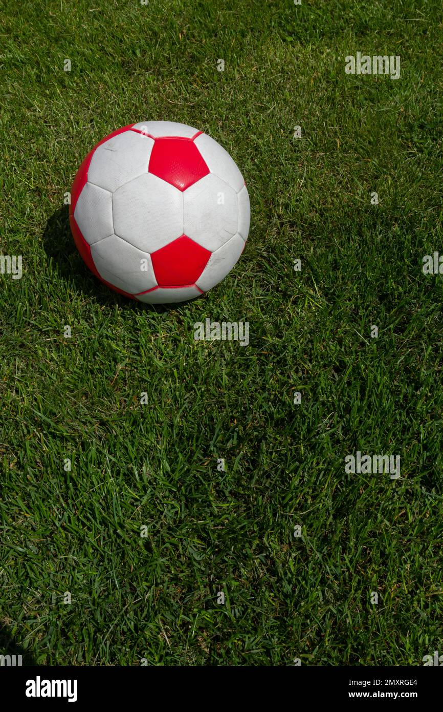Playground sport exercise children playing football on the green hi-res ...