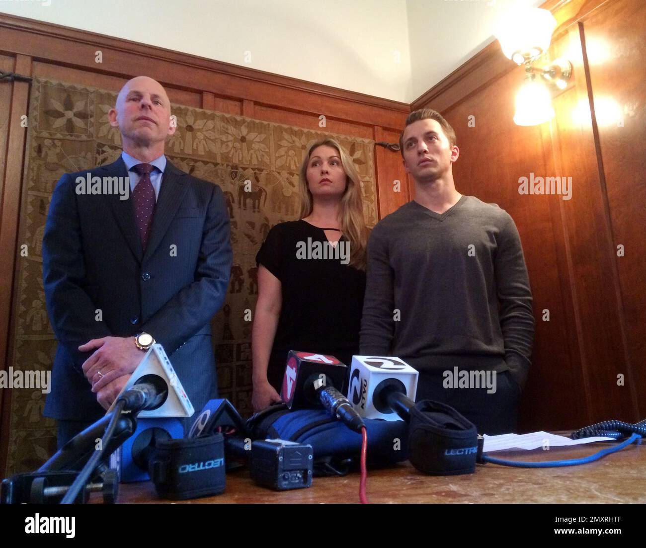 Lawyer Anthony Douglas Rappaport speaks at a news conference with his ...