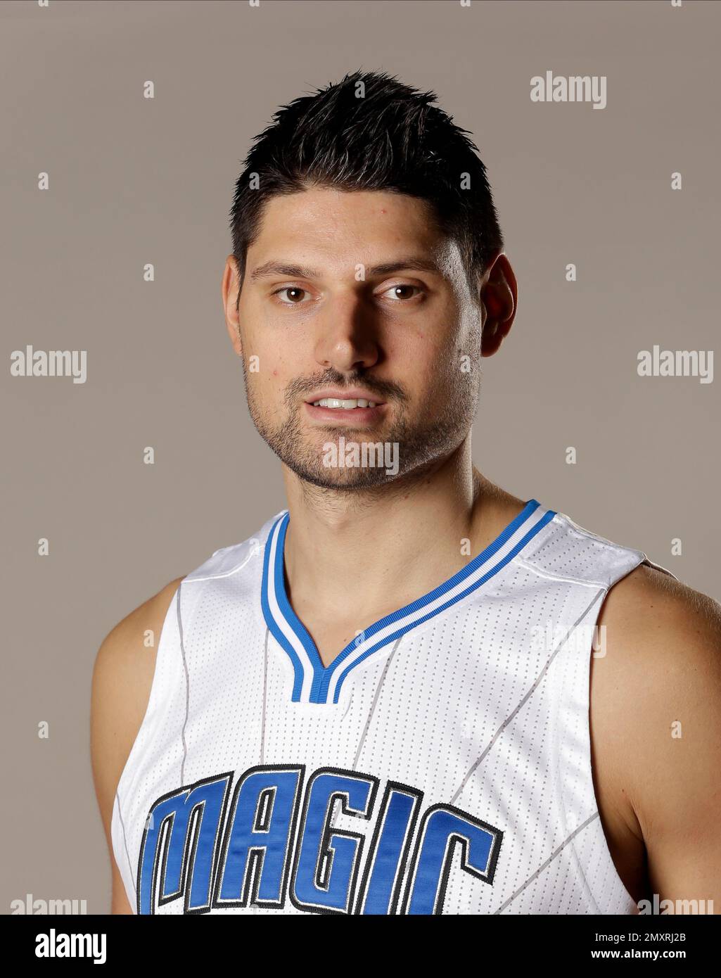 This is a 2016 photo of Nikola Vucevic of the Orlando Magic basketball ...