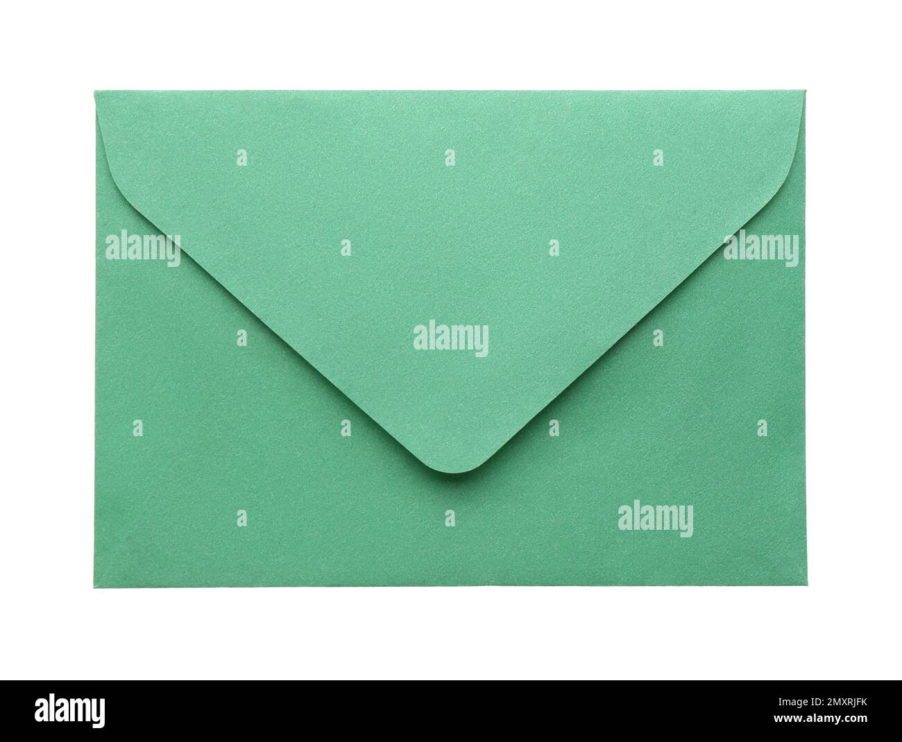 Green paper envelope isolated on white. Mail service Stock Photo - Alamy